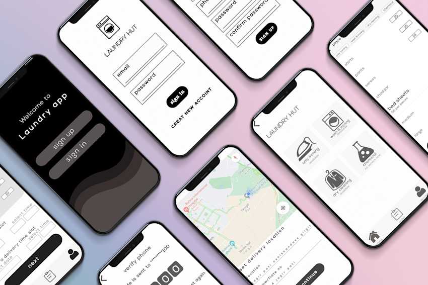 WIREFRAME LAUNDRY APP WORKING PROTOTYPE:: Behance by Ishtiaq Ahmed