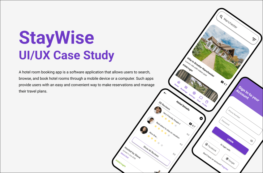 StayWise Room Booking App UI/UX Case Study on Behance by Najad K