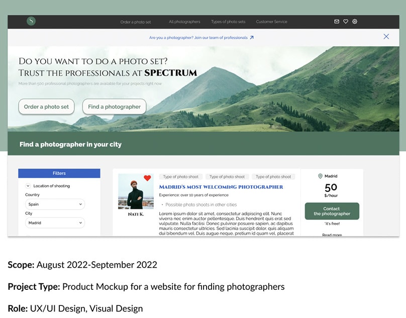 Spectrum UI/UX design | Behance by Anna Shybaieva