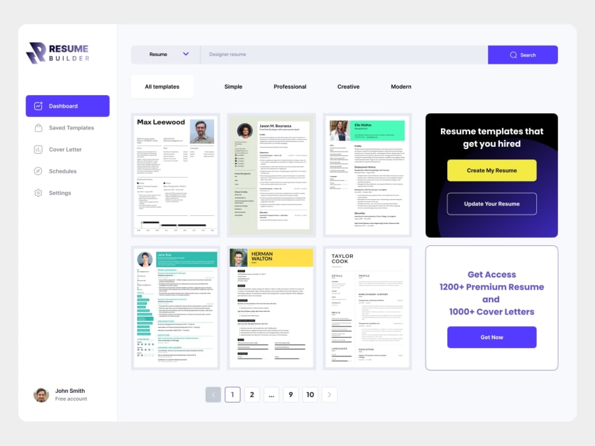 Resume Builder SAAS Design by Imranur Rahman
