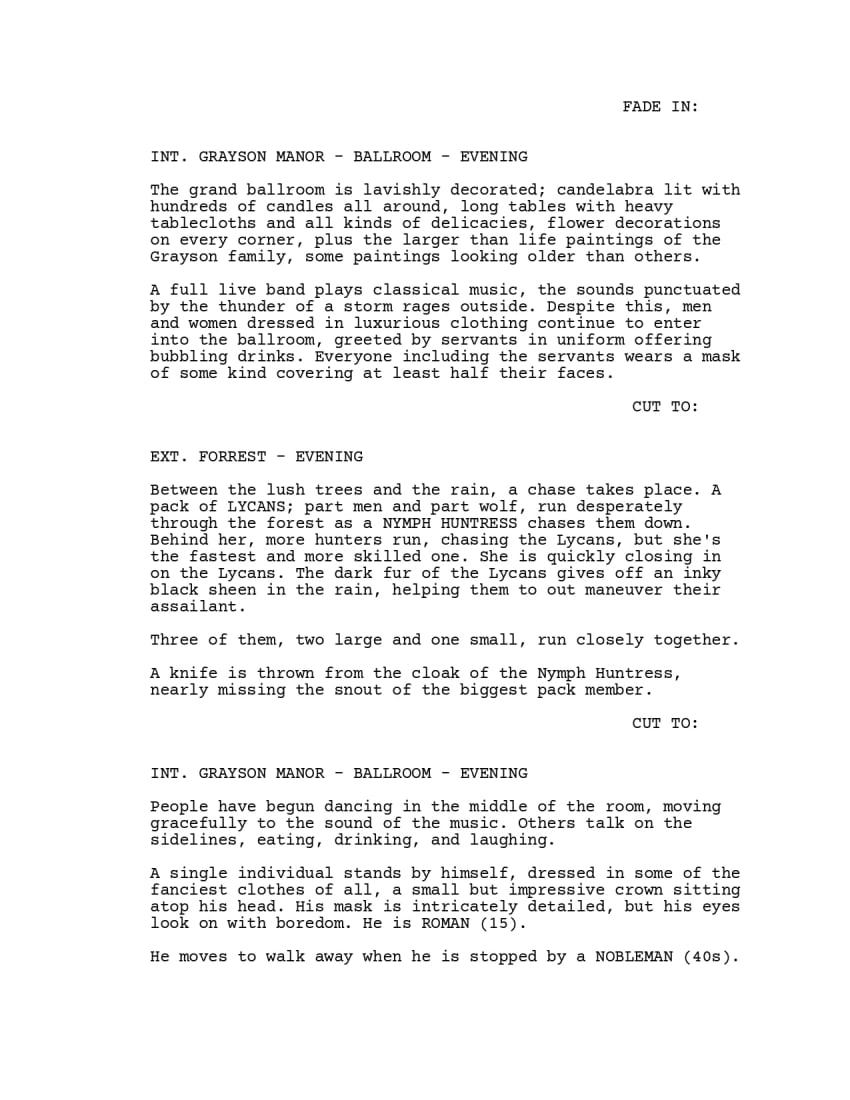 Movie script by Amalia Isabel Rago