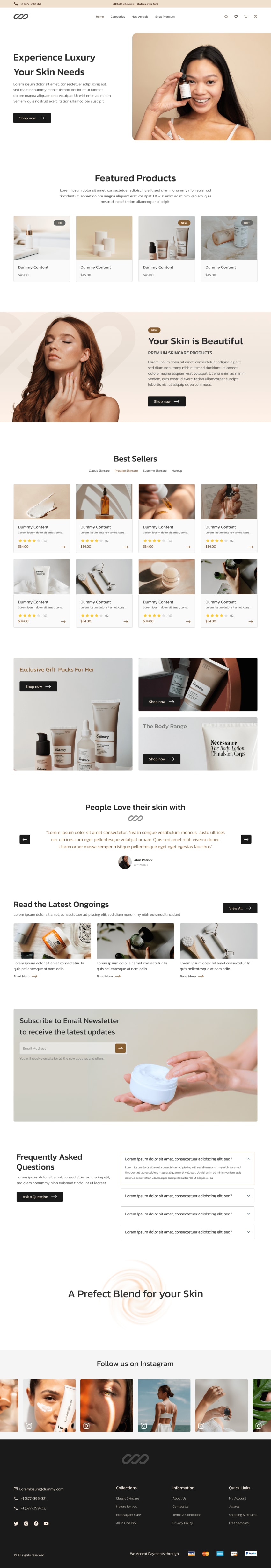 Premium Skincare E-Commerce :: Behance by Ahmed Bin Aslam