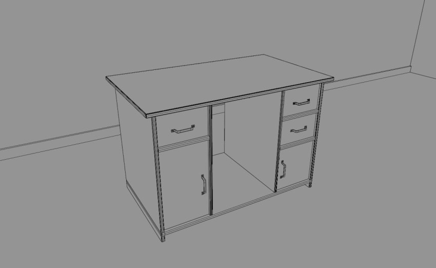 Wooden Desk - Furniture Visualization by Ankit Seth