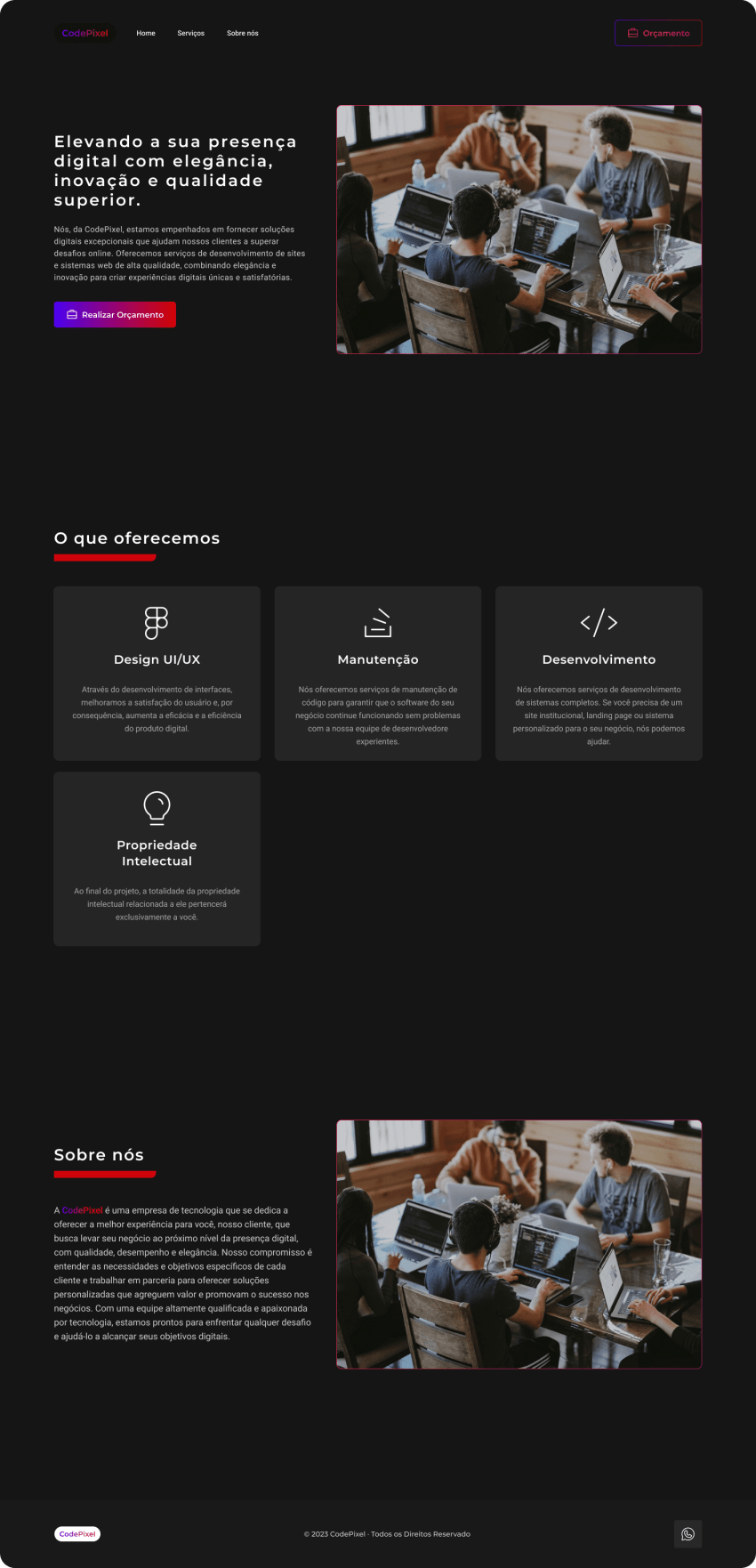 CodePixel - Institucional Website by Matheus Todao