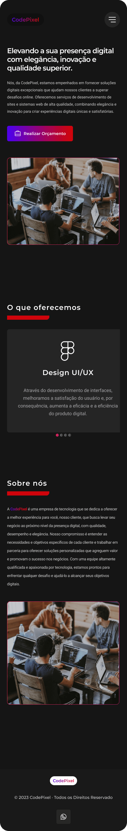 CodePixel - Institucional Website by Matheus Todao