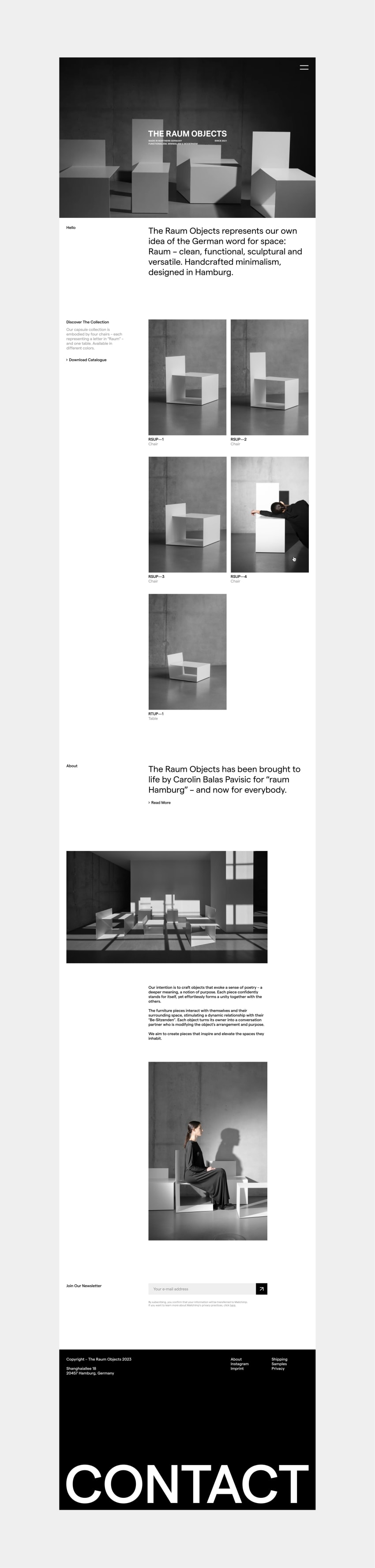 The Raum Objects Digital Showcase for Brutalist Furniture by Caroline Lenzing