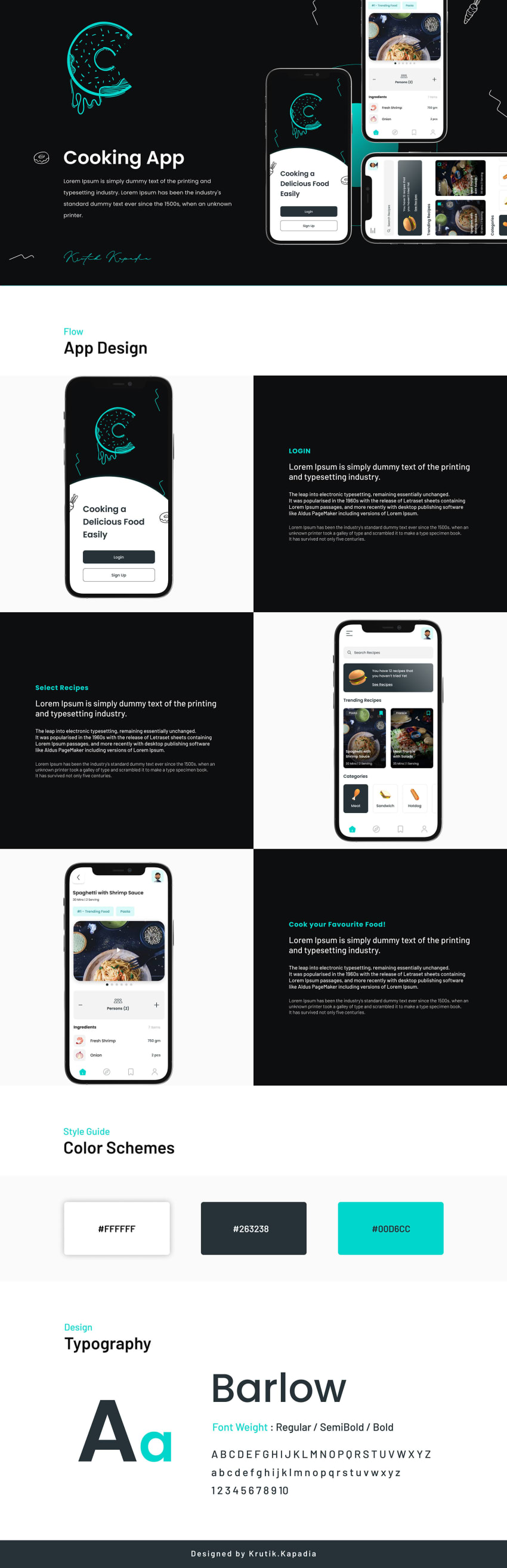 Innovative UI Design for a Recipe App by Krutik Kapadia