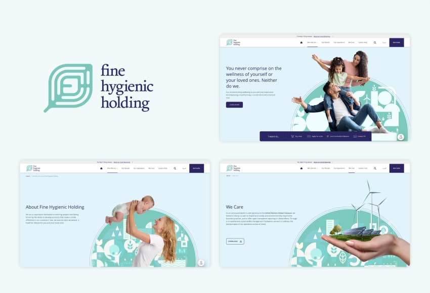 Fine Hygienic Holding website ui design by Owliee Designers