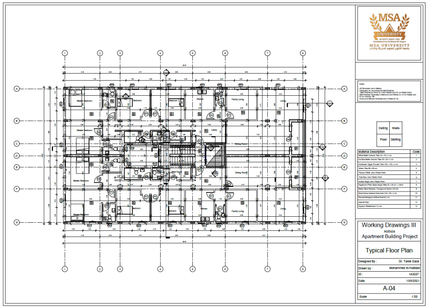 Apartment Building Technical Drawings by Mohammed Al-Haddad