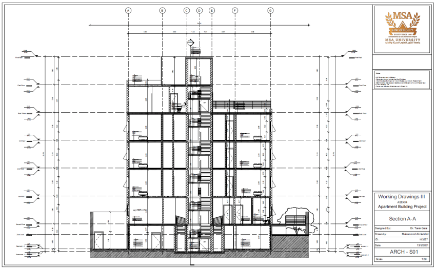 Apartment Building Technical Drawings by Mohammed Al-Haddad