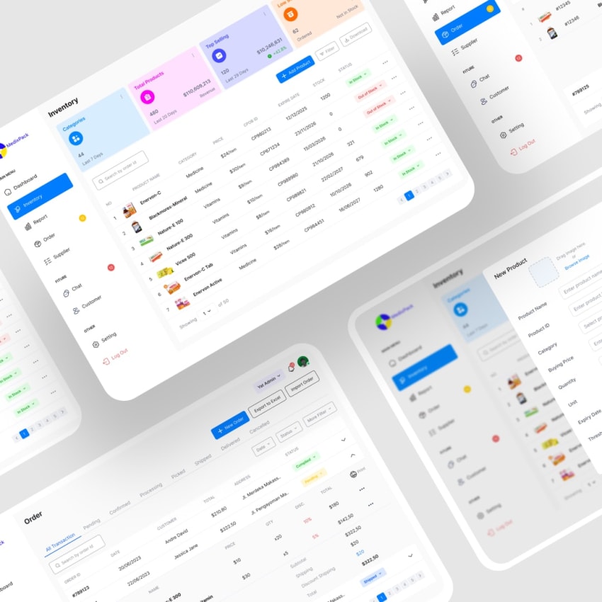 UI/UX Design - MedixPack Dashboard by Hidayat Stylee