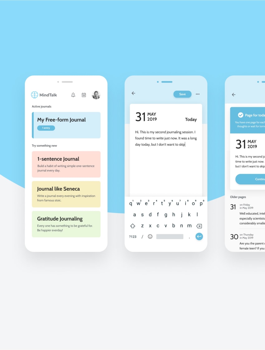 Mindtalk - Journal app powered by blockchain by Lukas Kovac