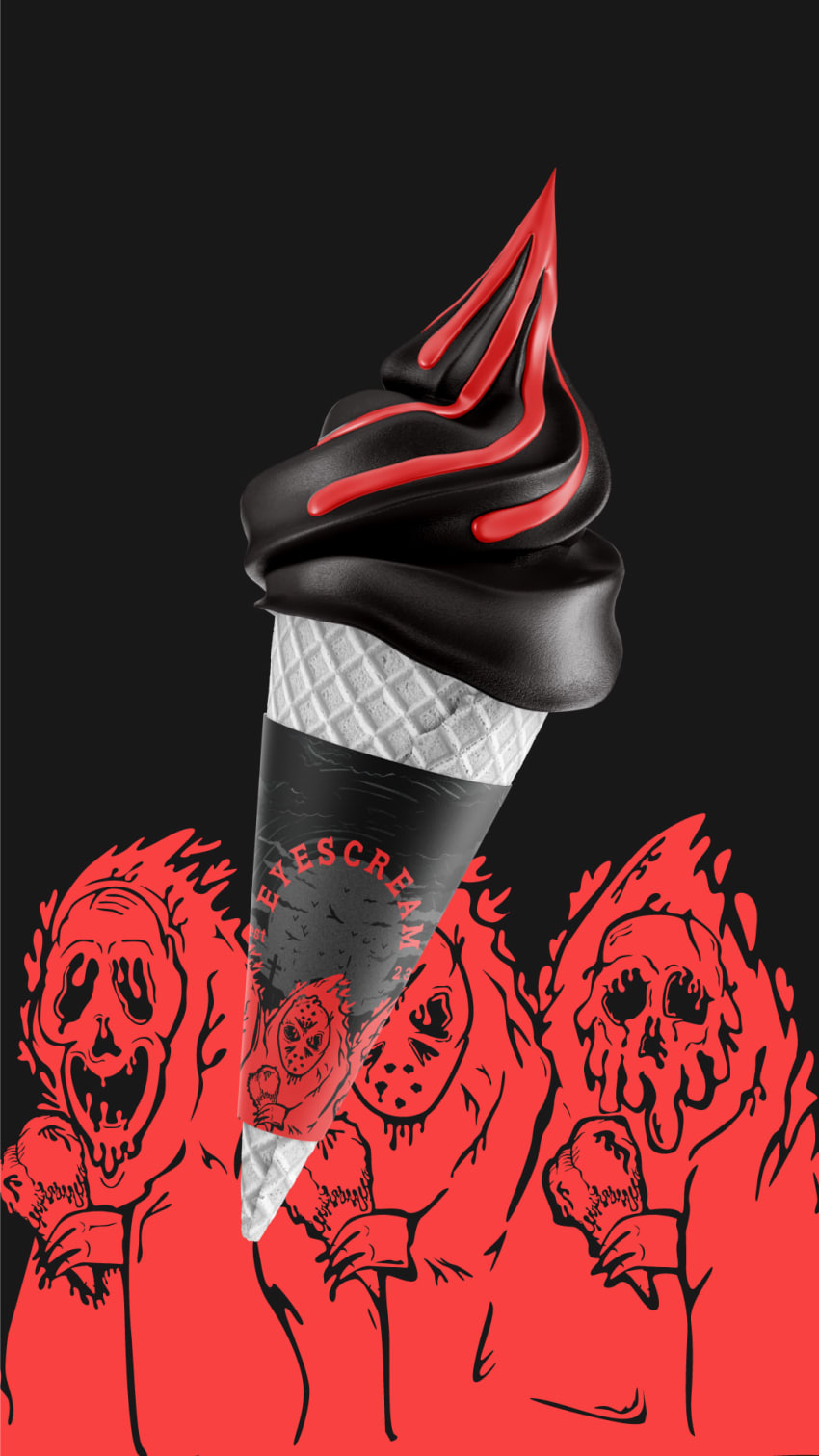 Horror Ice cream Branding (EYESCREAM) by Zion Shepherd