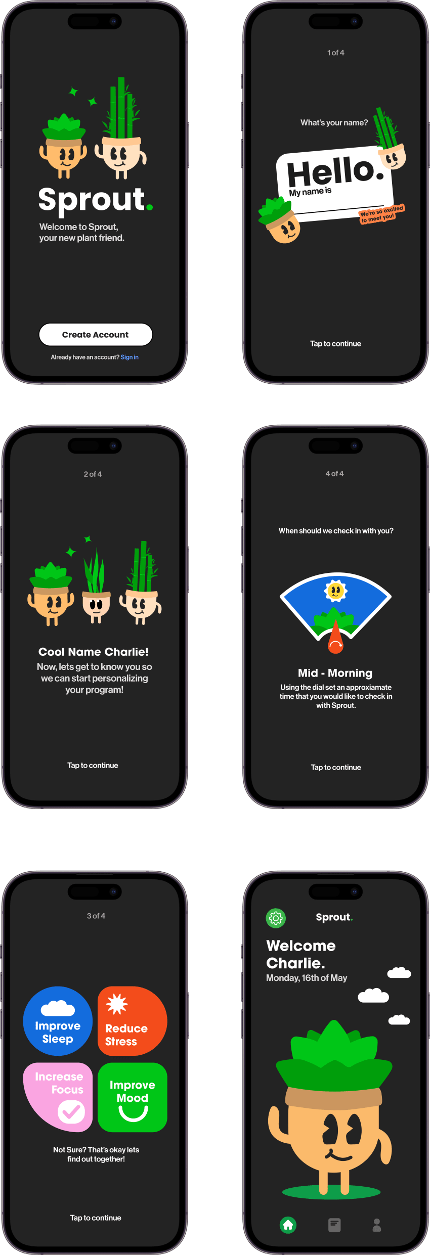 Sprout Mental Health UI / UX Design by Andrew Cole