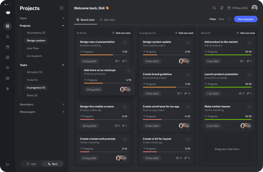 TaskCraft: To-Do List Dashboard by Diana Drawshi