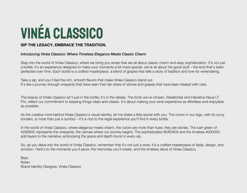 Vinéa Classico - Brand Identity Design by ketan kshirsagar