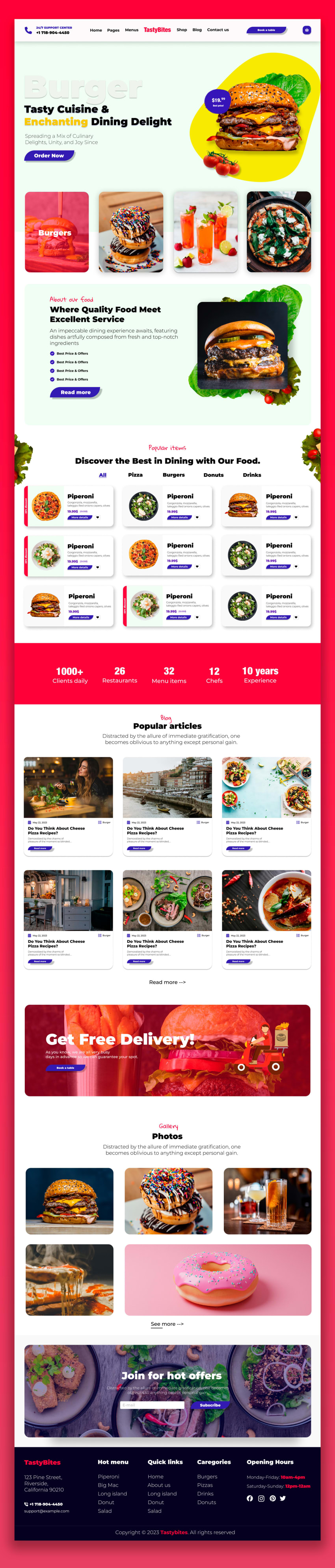 Burger Restaurant figma design by Daniil Krainiuk