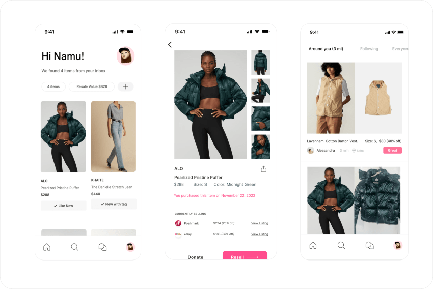 Product Design for Digital Closet App by Namu Park