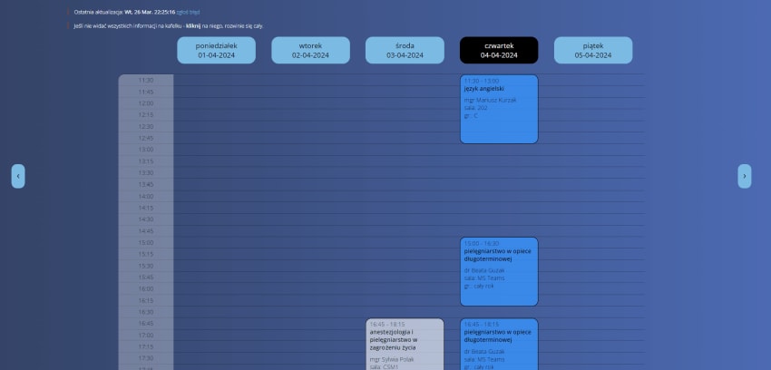 Automated timetable scraper for students by Maciej Krawczyk