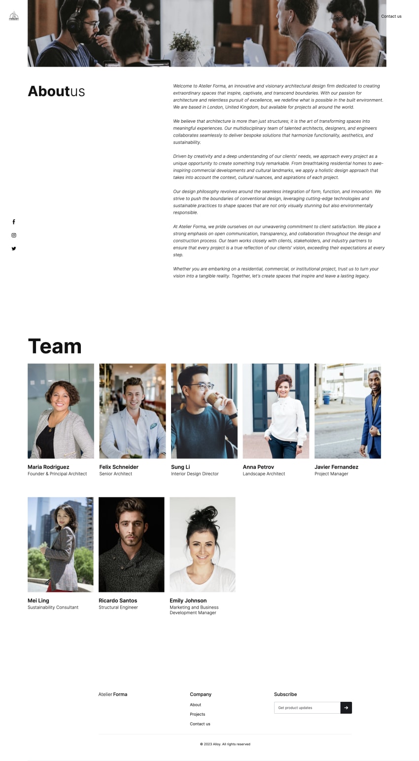 Atelier Forma corporate website by Rena Sugihara