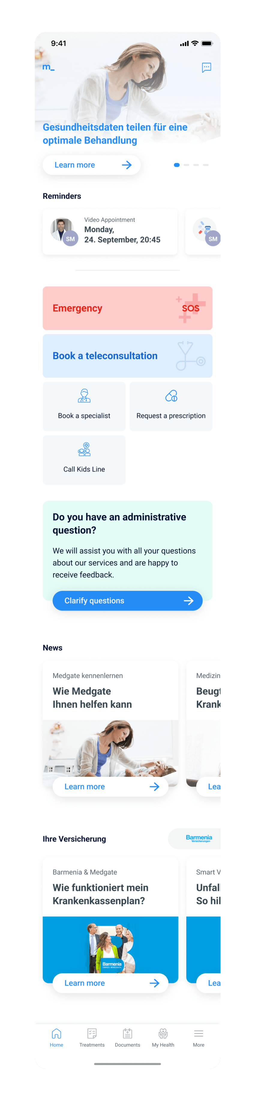 Leading Medgate iOS app redesign by Una Bassila