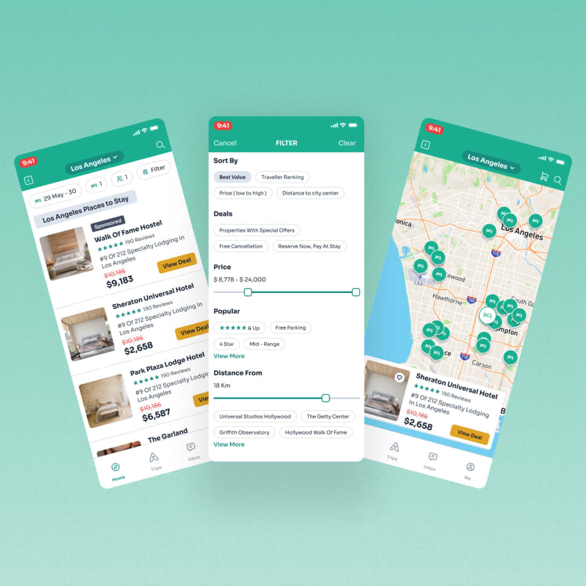 Hotels & Restaurants Mobile app screen UI Design. by Designer Techcronus