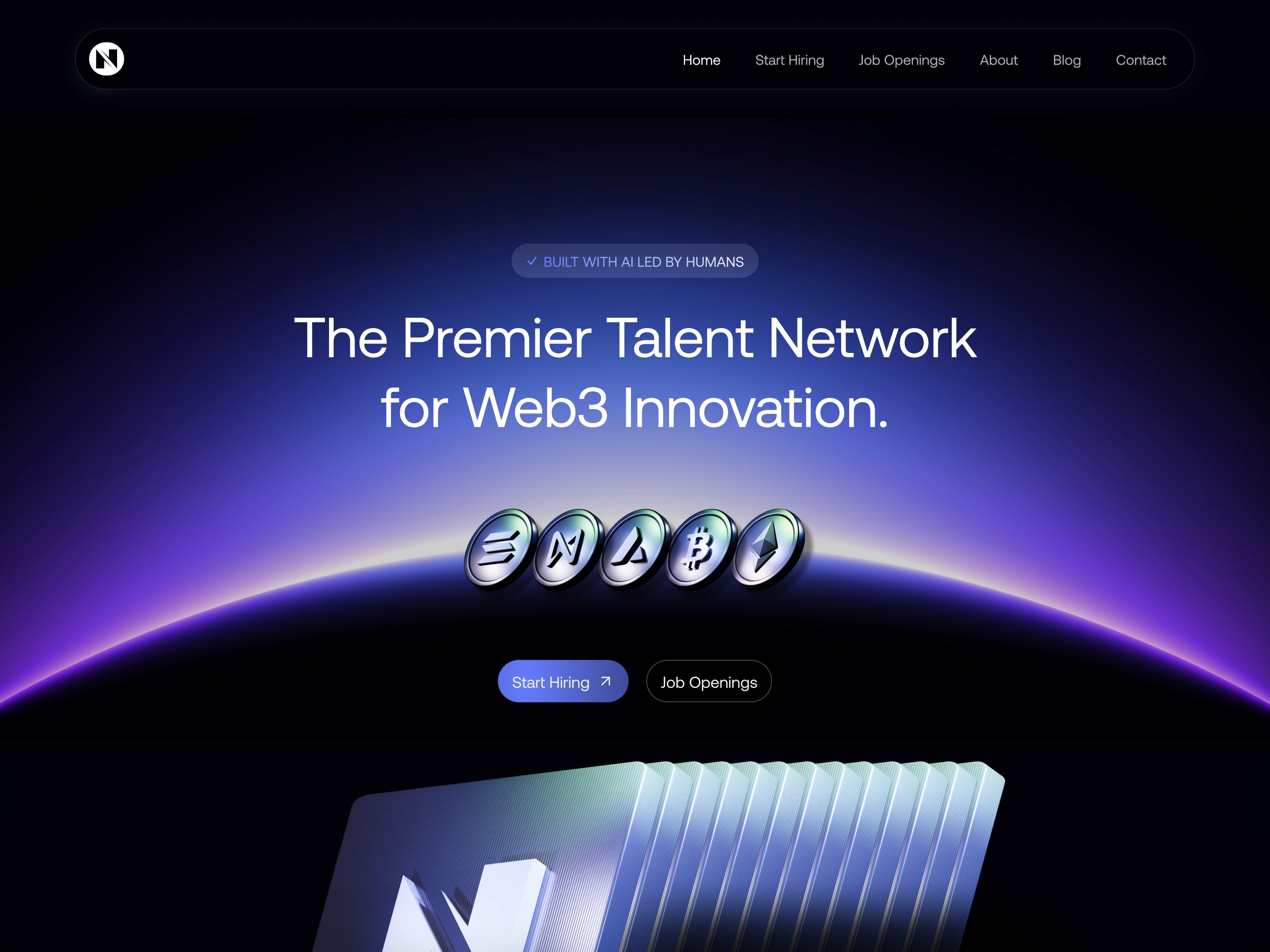 Talent Network Web3.0 Landing Page by Robin Holesinsky