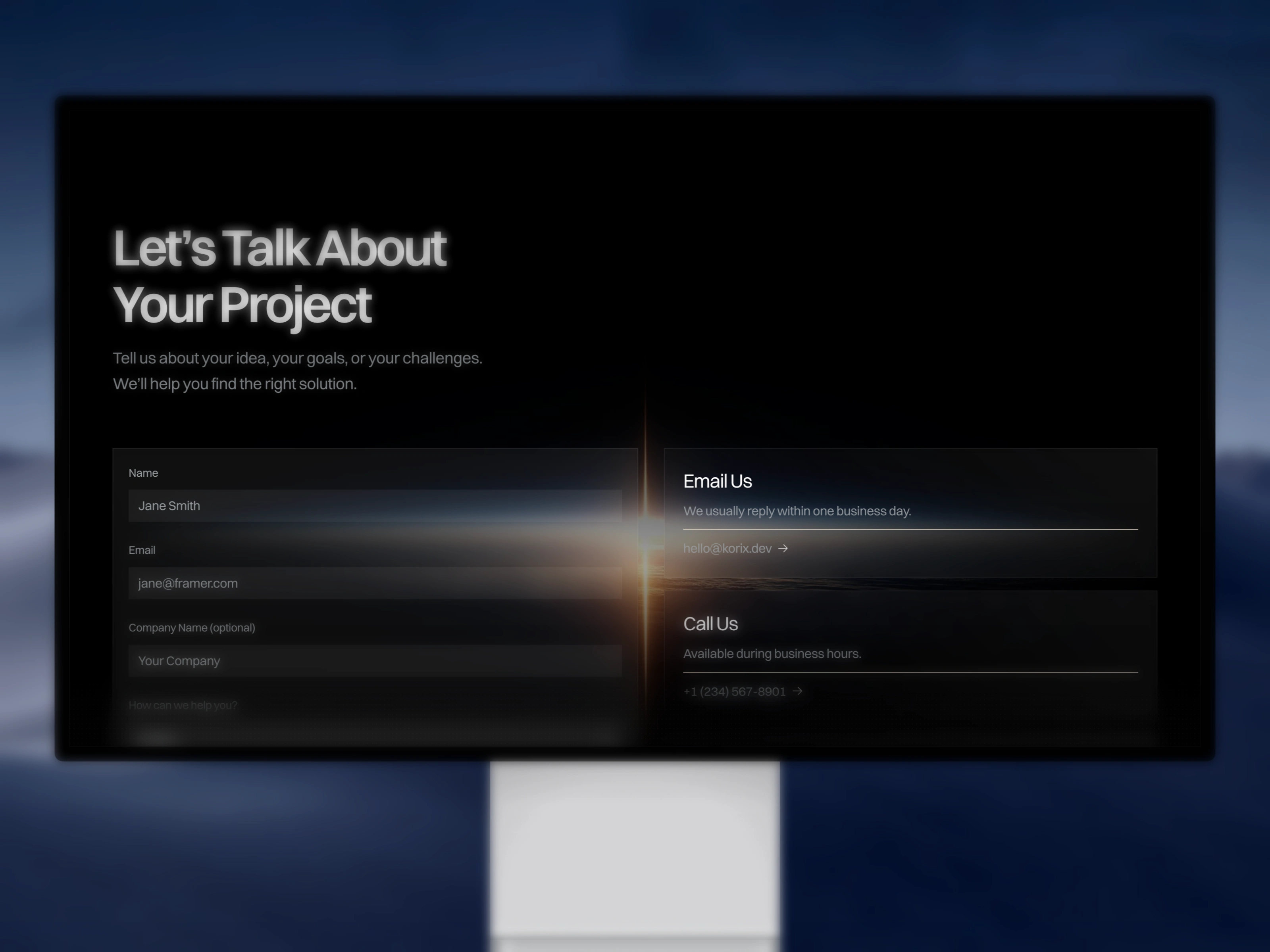 Korix — Animated SaaS & Tech Framer Template by Ahmet Köse