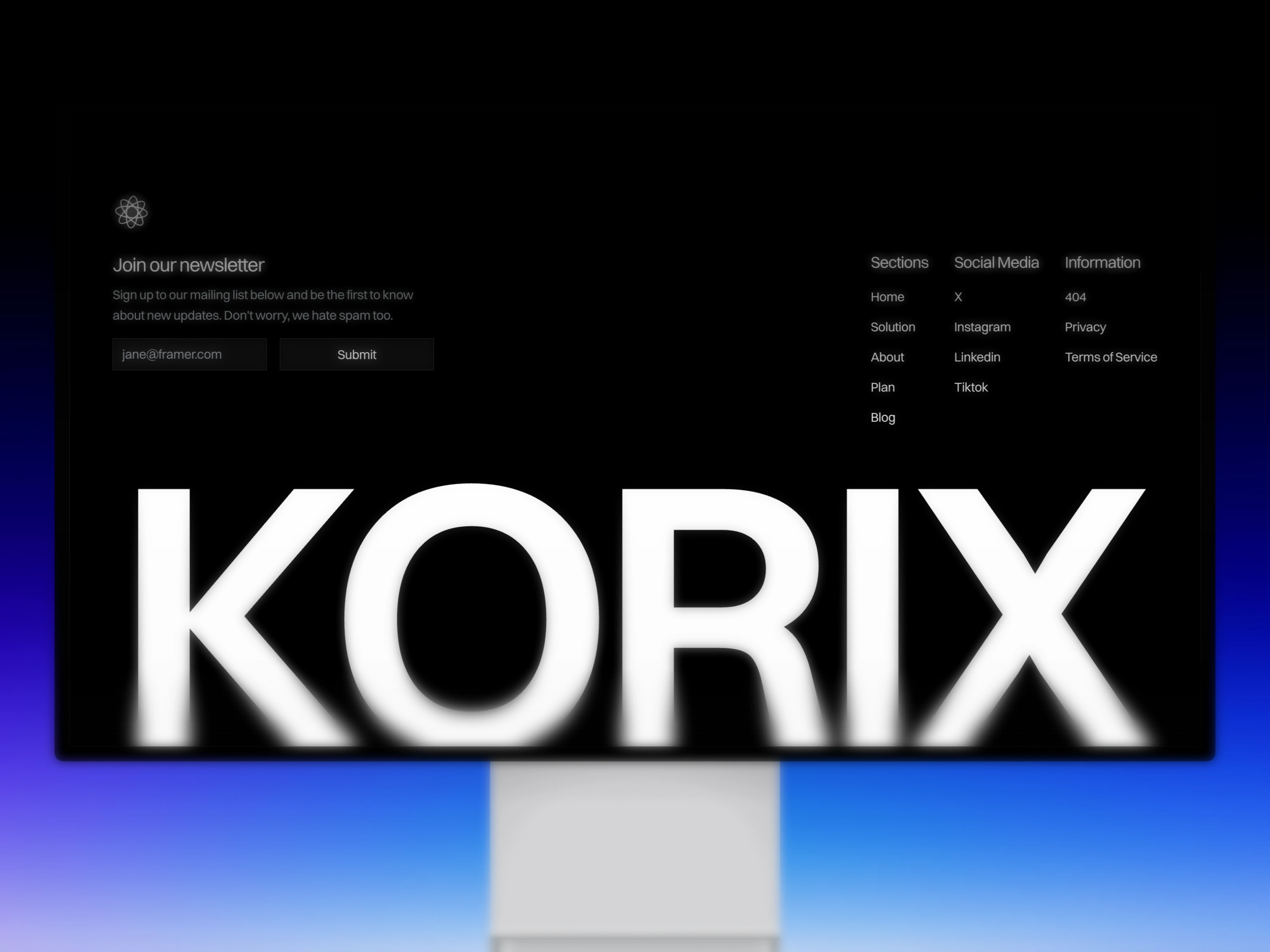 Korix — Animated SaaS & Tech Framer Template by Ahmet Köse