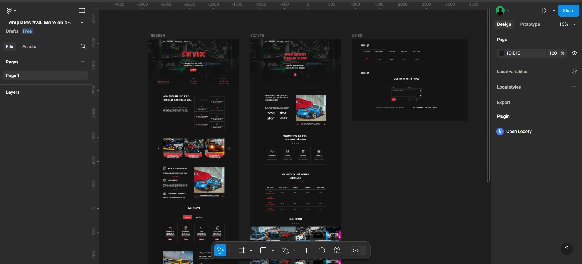 Adaptive markup of a car dealership website based on a layout by Denis ...