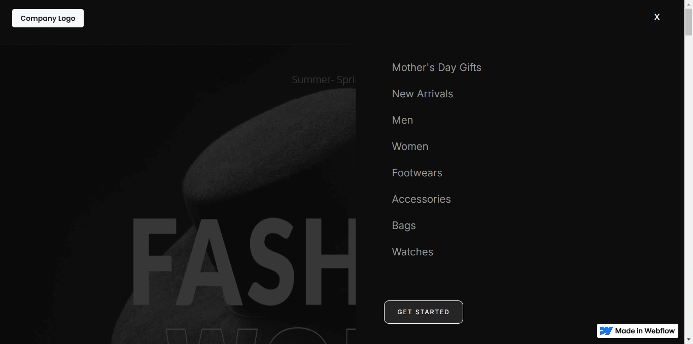 Fashion Brand- Webflow landing page by Adegoke Moses