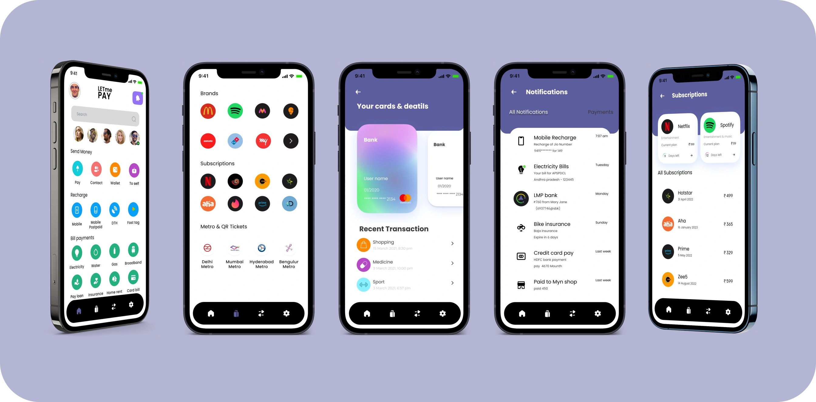 Let Me Pay Mobile banking app, UX UI design:: Behance by Mohammed Nayeem Syed