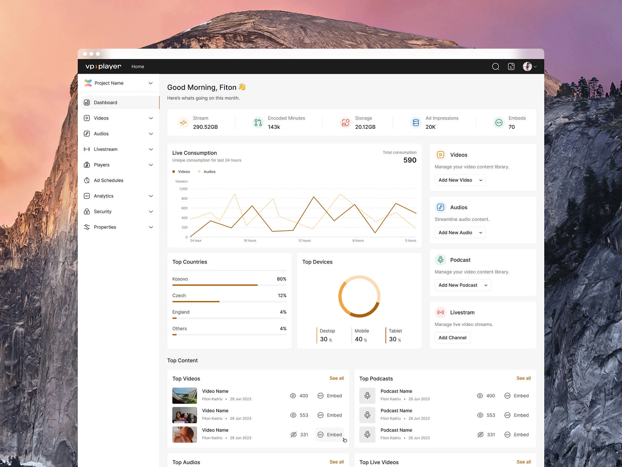 VP - DASHBOARD REDESIGN by Fiton Kadriu