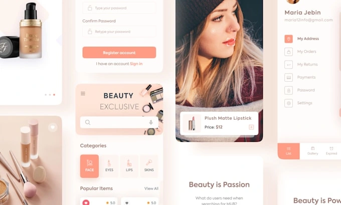 I will create a modern beauty UI design for app web using figma… by ...
