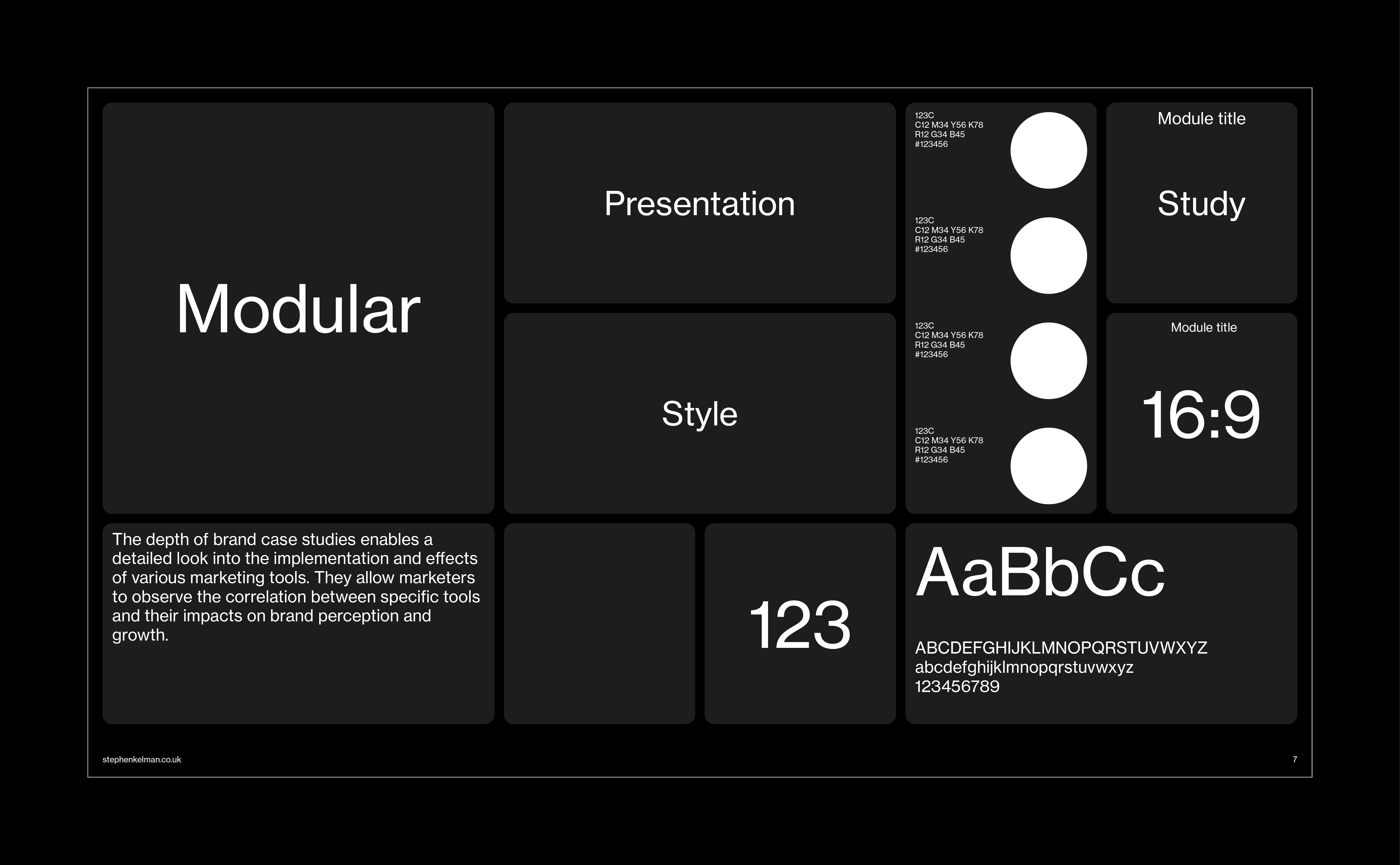 Bento Style Brand Presentation Grid System for InDesign by Stephen Kelman